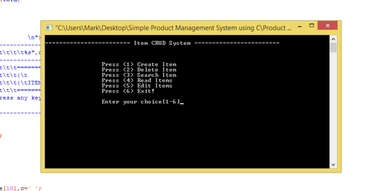 Item CRUD System in C Free Source Code | SourceCodester